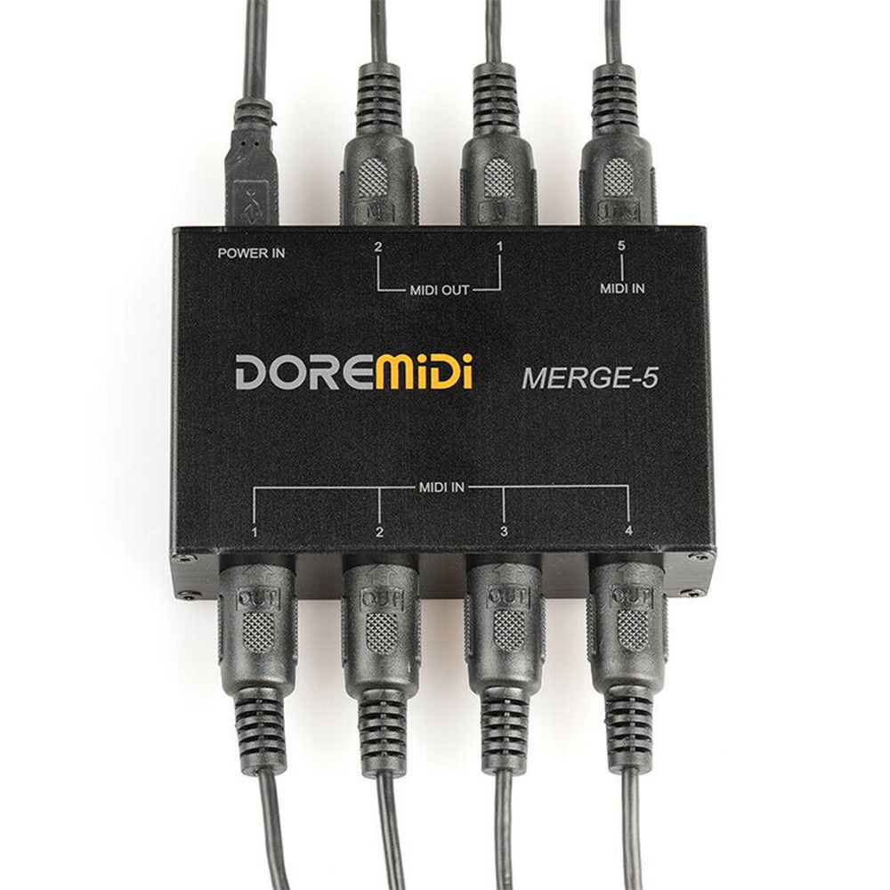 Doremidi Midi Merger 5 Input 2 Output Support Usb Power Supply Adapter Controller | Shopee ...