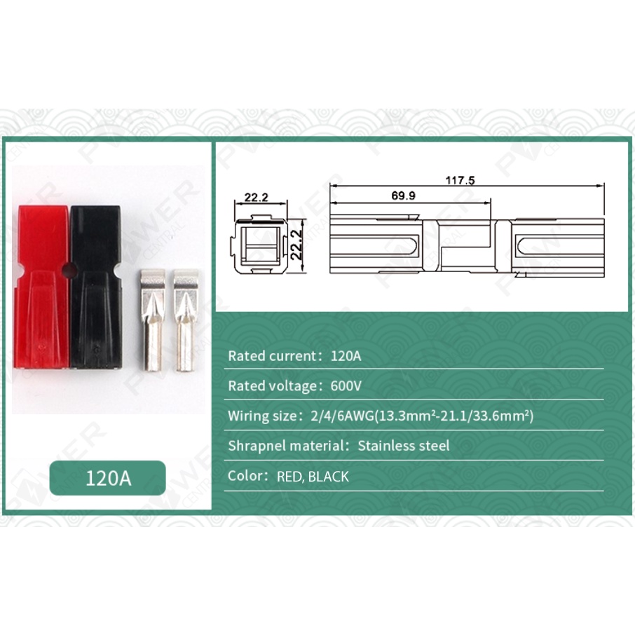 1 x Red 1 x Black Anderson Power Pole Connector 30A 50A 75A 120A 175A ...
