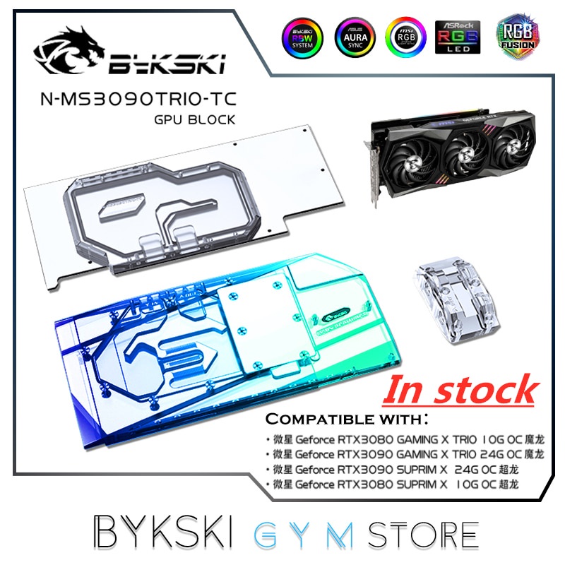 Bykski Dual Active Cooling GPU Backplate Water Block For MSI RTX3080 ...