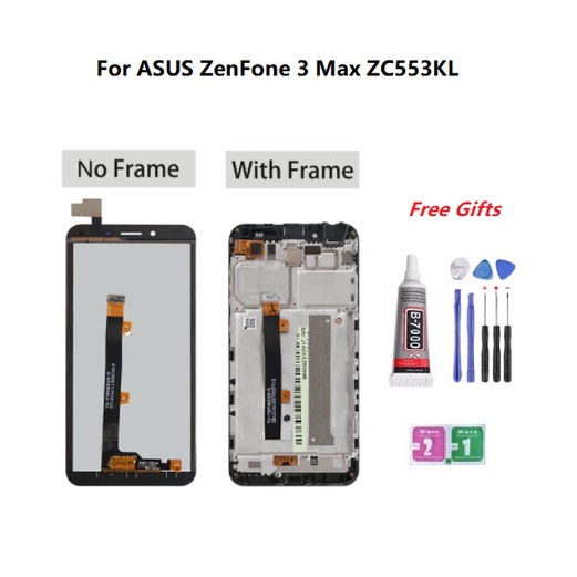 LCD Display with Frame For ASUS ZenFone 3 MAX ZC553KL X00DD X00DA LCD ...