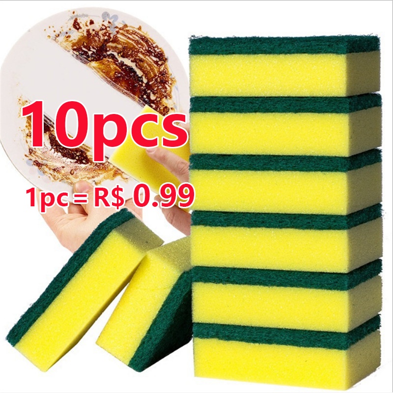 10 Packs -Magic Sponge Loofah Cleaning Kitchen Cleaning | Shopee ...