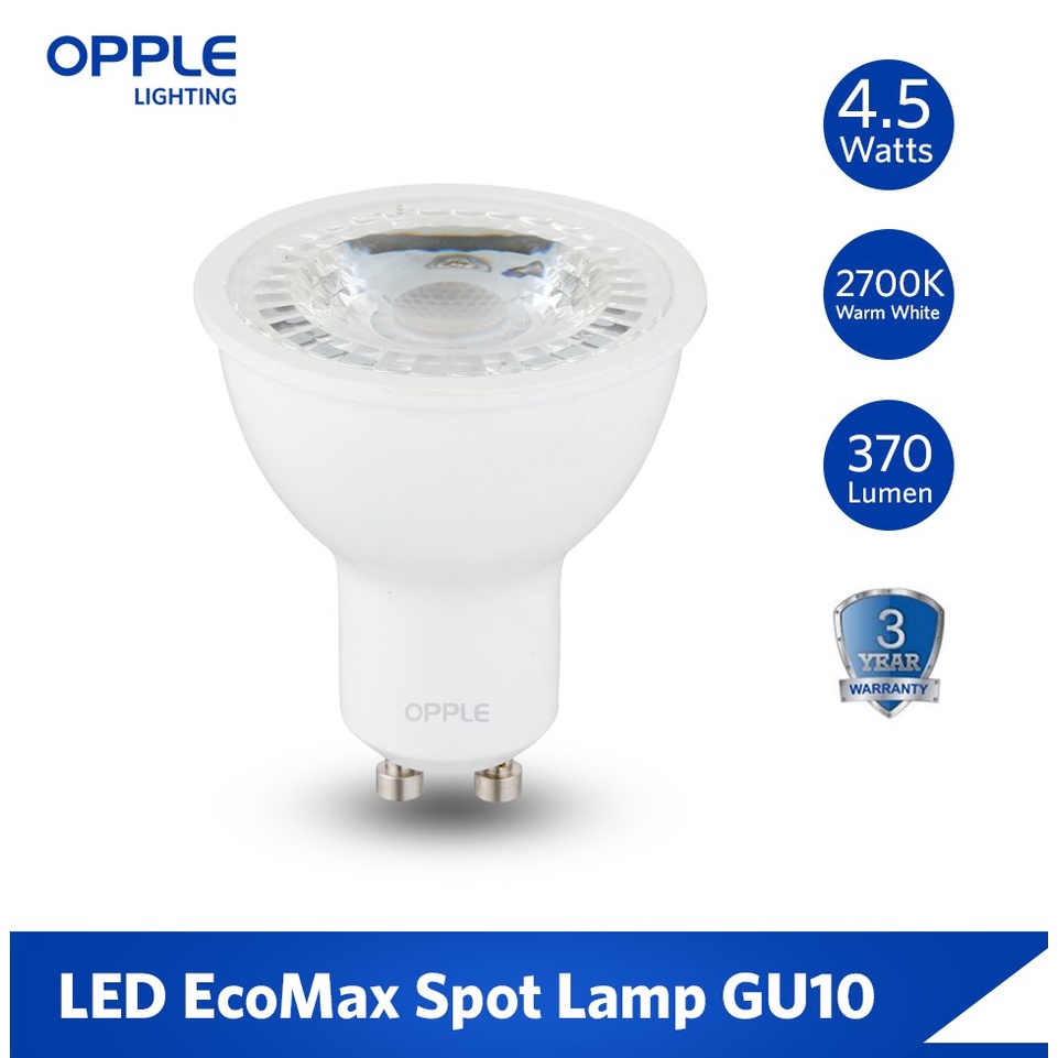 OPPLE LED EcoMax GU10 4.5/6 Watts MR16 Bulb Warmwhite/Daylight Indoor ...
