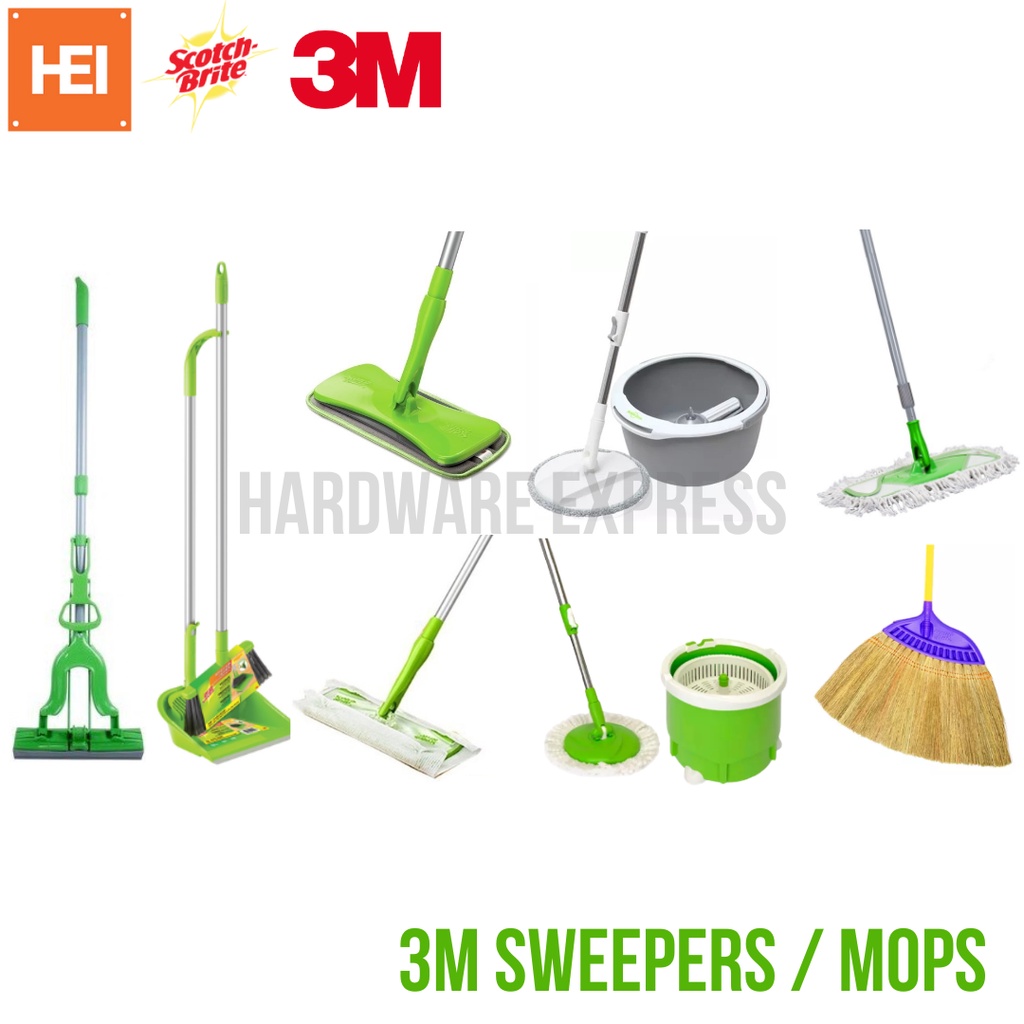 3M Scotch Brite Spin Mop, Easy and Quick Sweeper, Easy Squeeze, Super ...