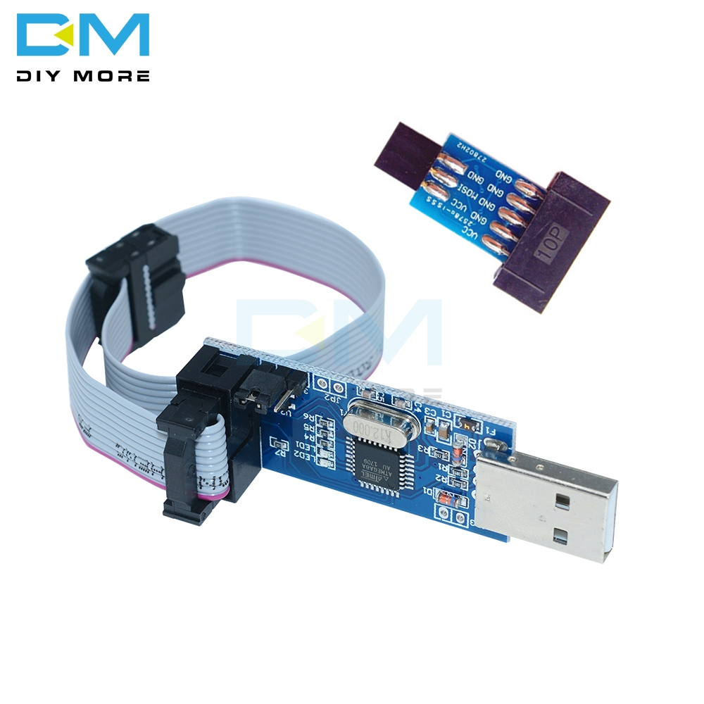 USBASP USBISP AVR Programmer 10Pin To 6 Pin Cable USB ISP USB ASP ATMEGA8 ATMEGA128 ATtiny CAN ...