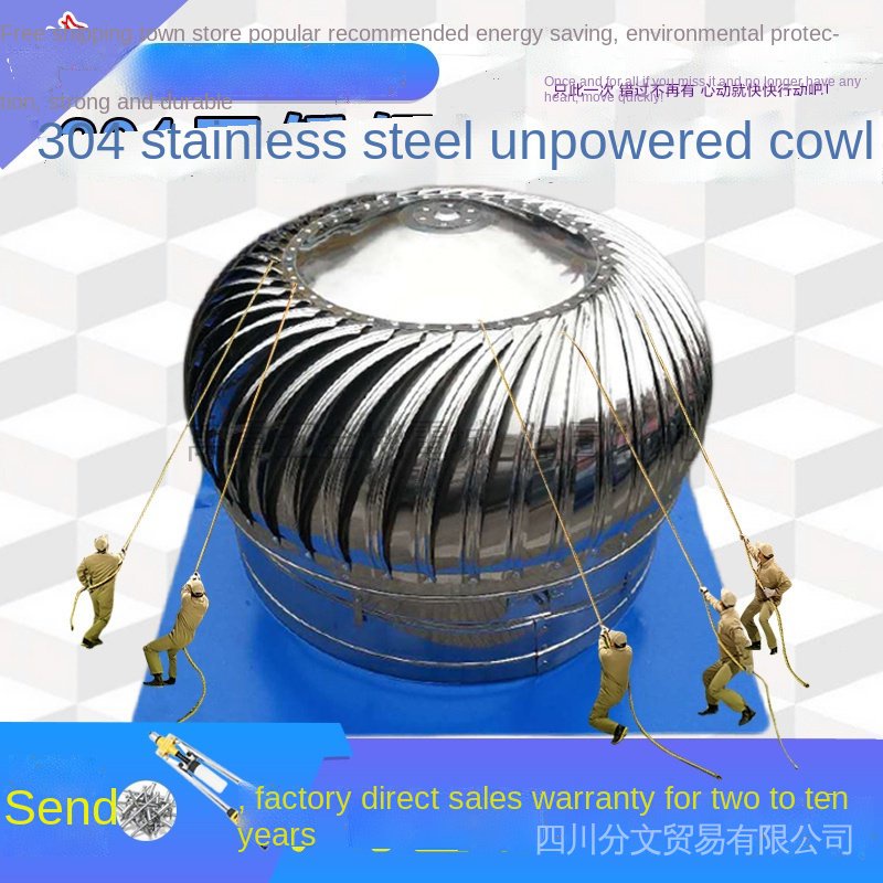 [without base] 304 Stainless Steel Powerless 600 Type Wind Ball Hood ...