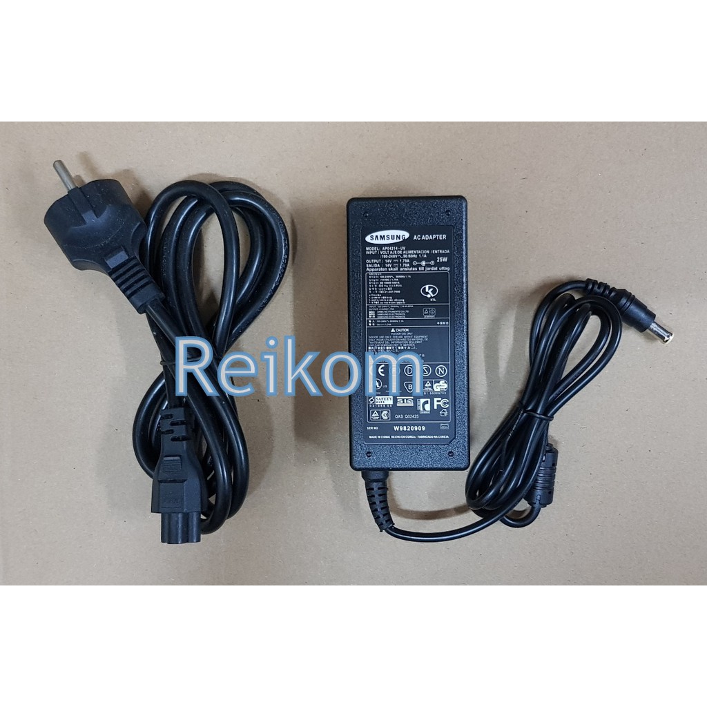 Samsung TV Monitor LCD LED Charger Adapter 14v 1.786a 25w 6.5x4.4 pin ...