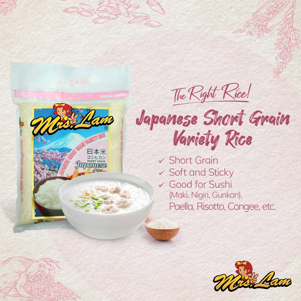 Mrs Lam Japanese Rice (Short Grain Variety) 25kg | Shopee Philippines
