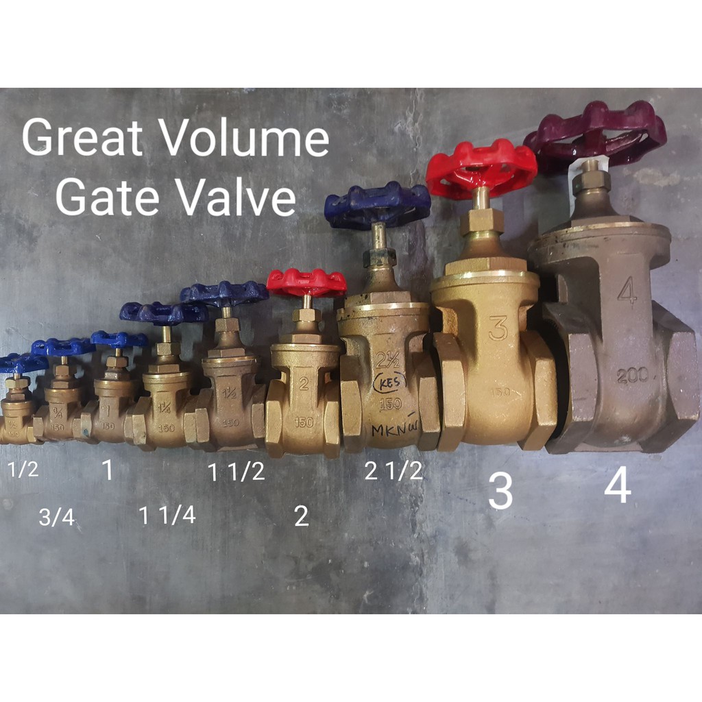 GV Gate Valve 1/2, 3/4, 1, 1 1/4, 1 1/2, 2 great volume | Shopee ...