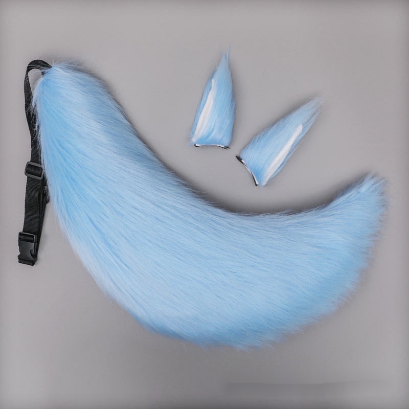Long-haired fox tail cos ear beast ear cosplayJK tail simulation tail ...