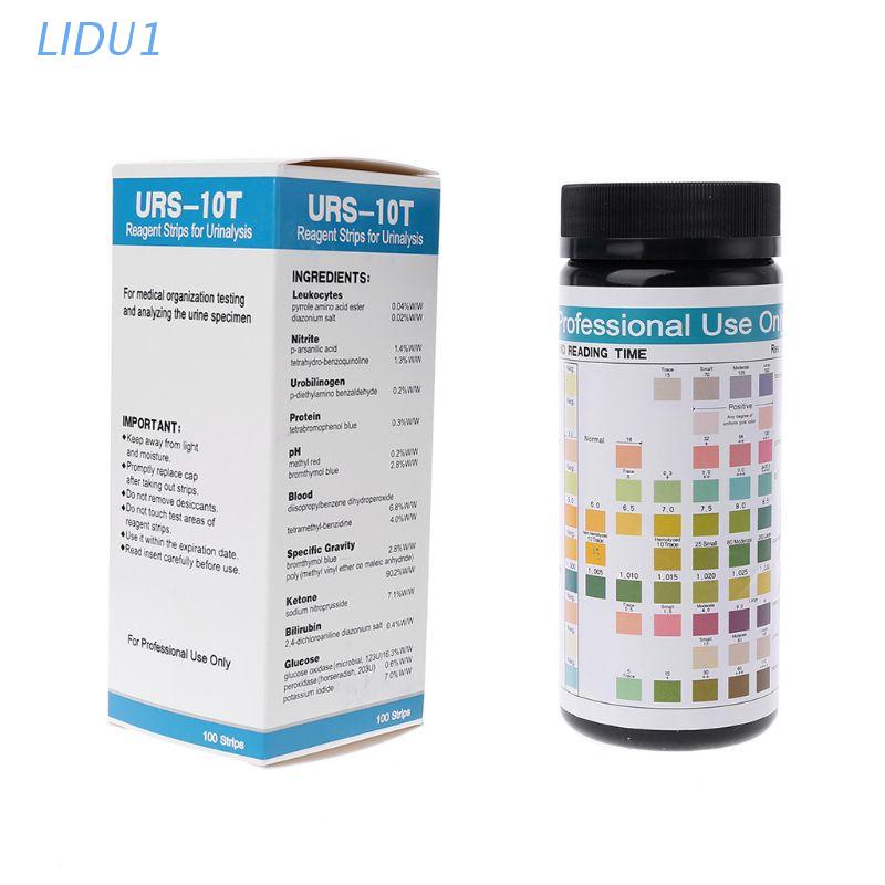LIDU1 Complete 10-in-1 Urine Test Strips 100ct Urinalysis Dip-Stick ...