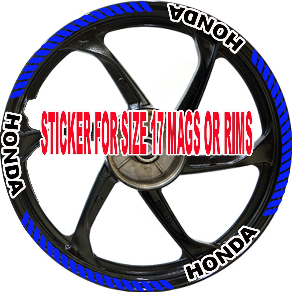 stickers for honda size 17 mags or rims (pair front & rear) | Shopee ...