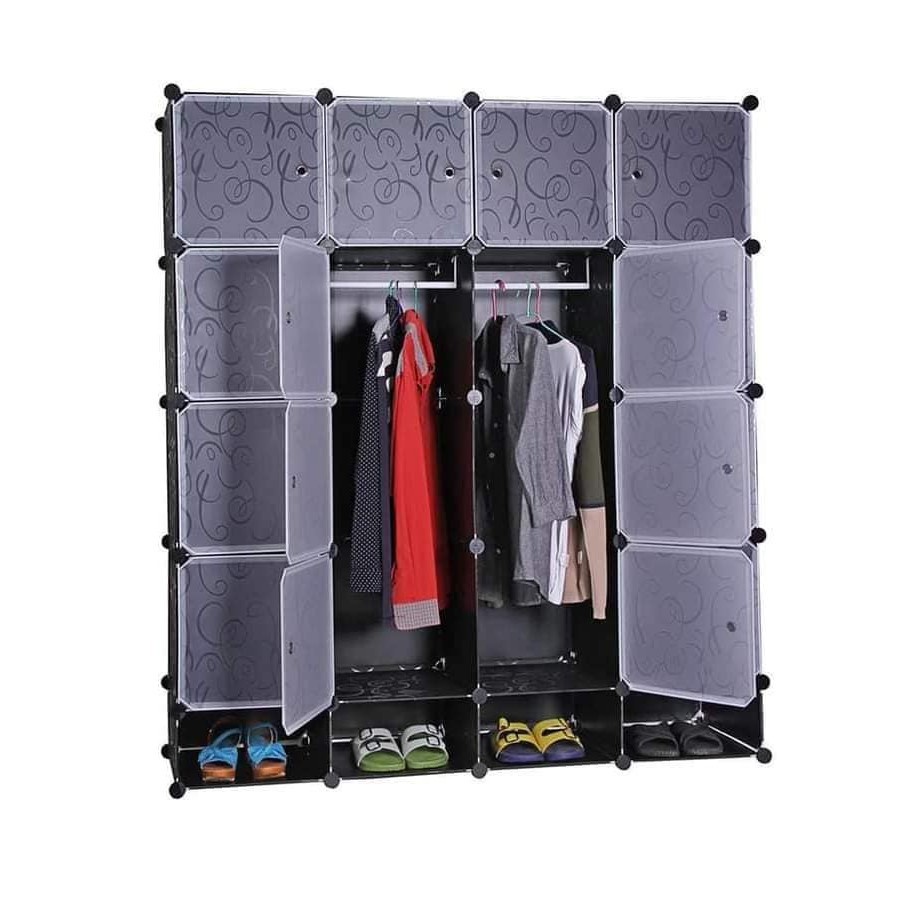 HomeCare 16 Cube Diy Living Room Bedroom Plastic Wardrobe Cabinet ...
