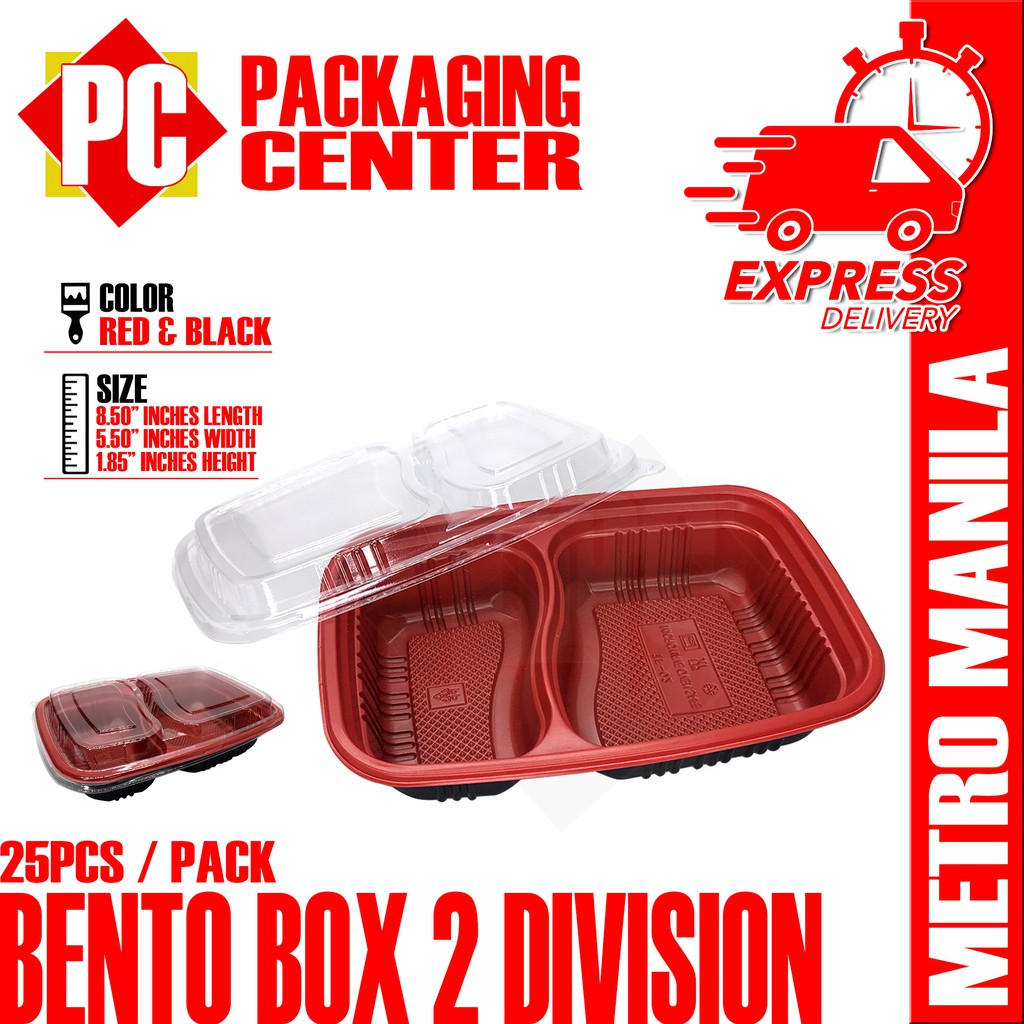 Bento Box 2 Division by 25pcs per pack (METRO MANILA SHIPPING CODE ...