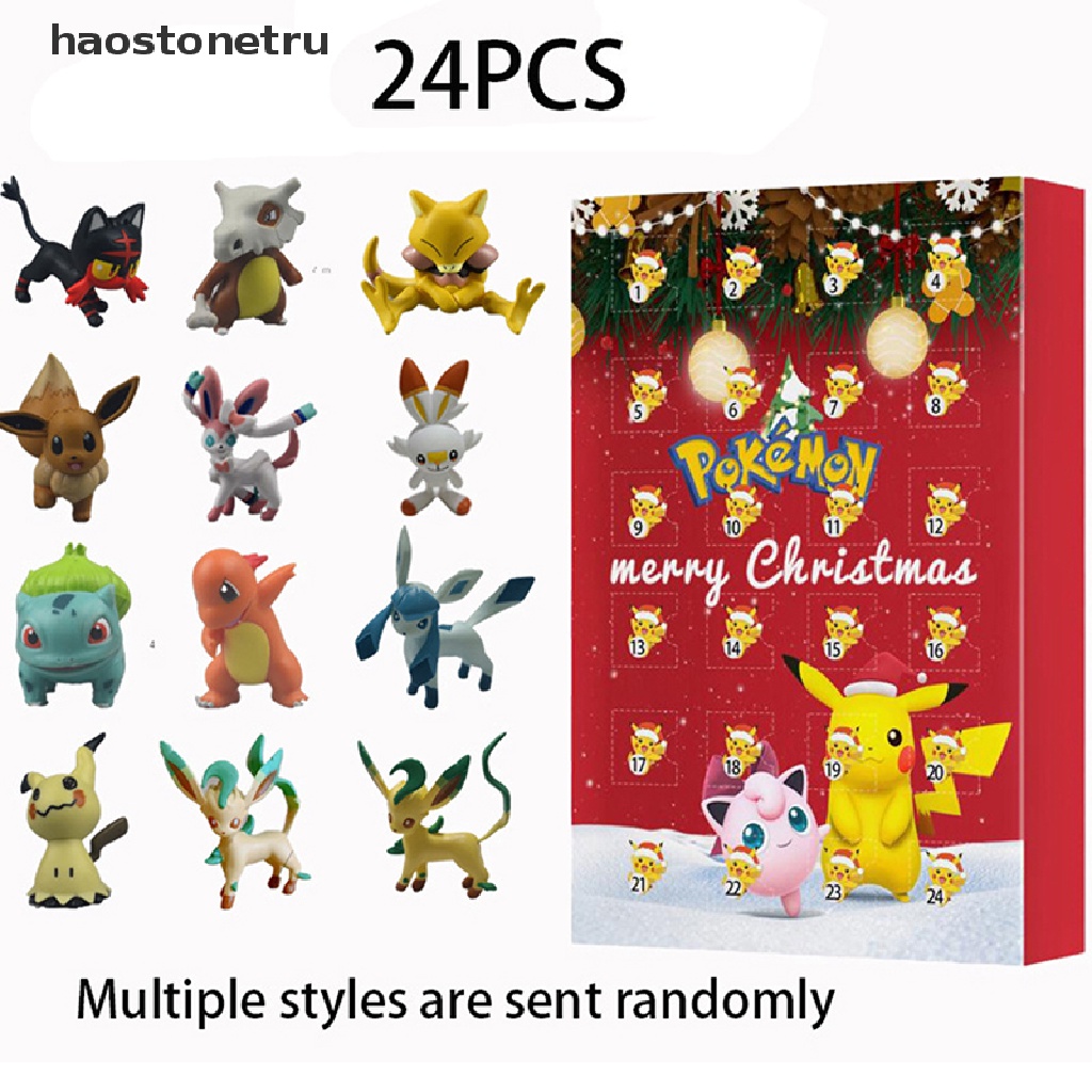 HAOS 24 PCS Pokemon Christmas 2022 Advent Calendar Box Figure Toys ...