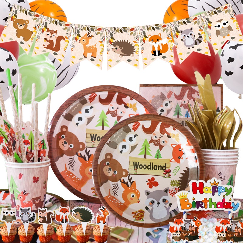 Woodland Animals Party Jungle Safari Birthday Party Decor Woodland ...