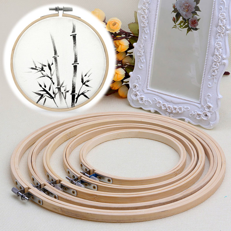 1 Pc Embroidery Hoops Bamboo Circle Cross Stitch Hoop Ring Set for Art ...