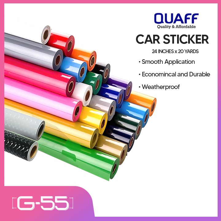 QUAFF Car Sticker 24"x10yards (1ROLL) Front Rear Windshield Sun Shade ...