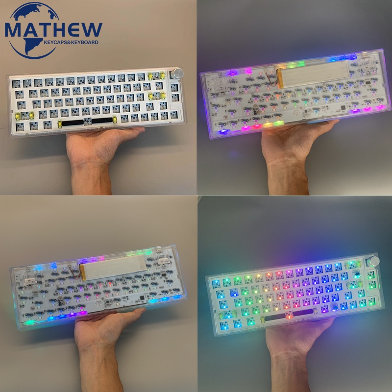 【Ready stock】MK66 Pro Kit Mechanical Keyboard White Cover Transparent ...