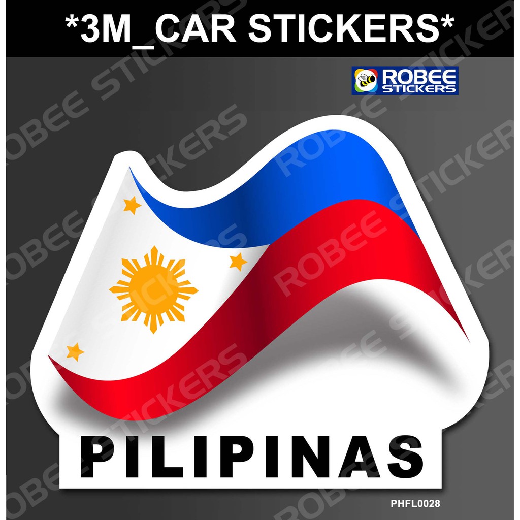 Sticker Decal Philippine Flag Wave 3M Die Cut | Shopee Philippines
