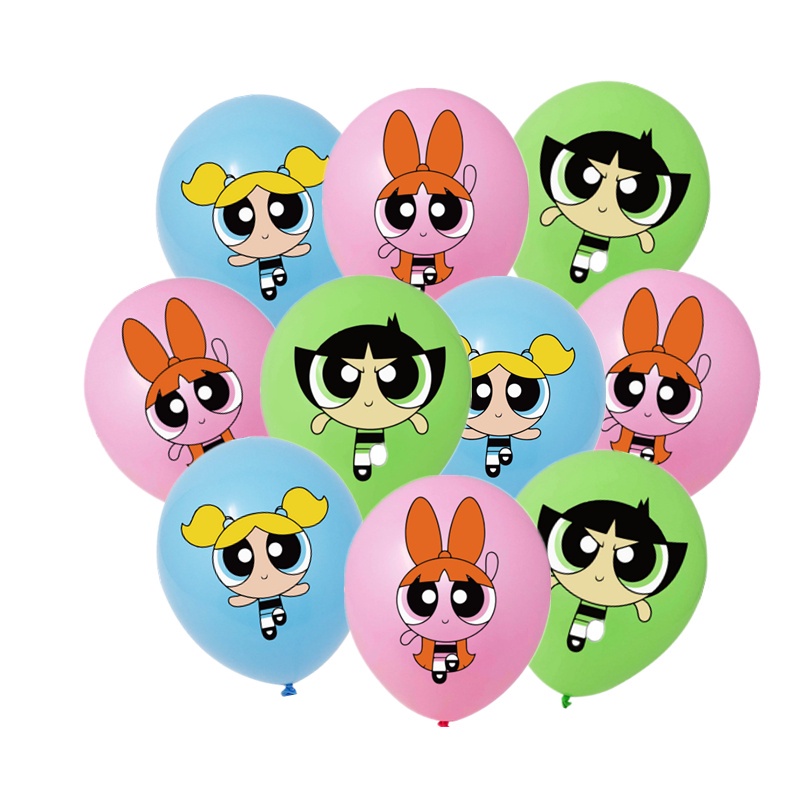 12pcs The Powerpuff Girls Balloons Party Decorations Themed Party Needs ...