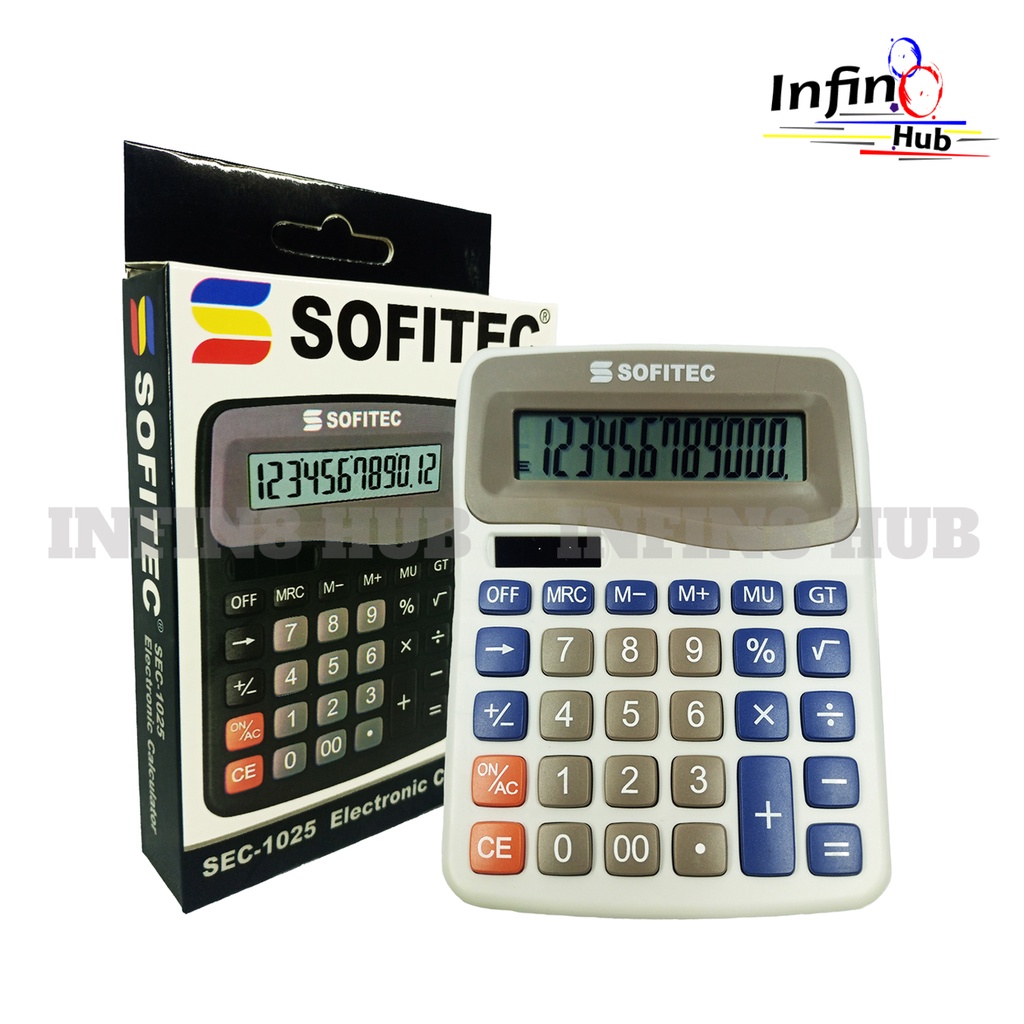Sofitec SEC-1025 12 Digits Colored Electronic Solar Calculator Office ...