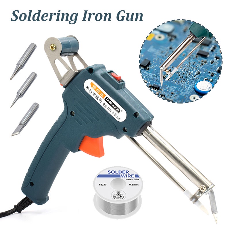 Soldering Gun Automatic Feed Soldering Iron Gun 60W Adjustble ...