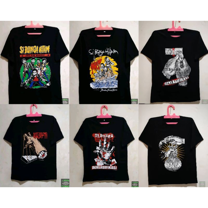 Black flower PUNK BAND t-shirt | Shopee Philippines