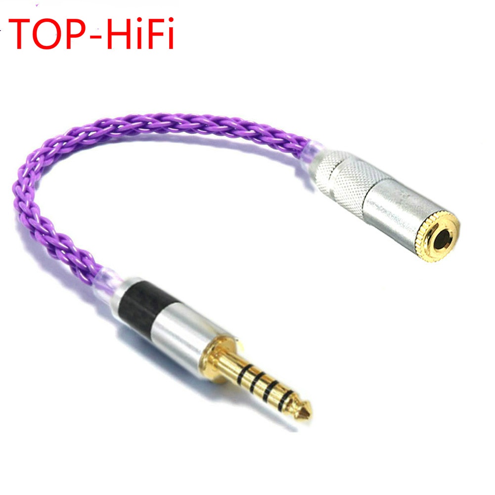 TOP-HiFi DIY OCC Silver Plated 4.4mm Balanced Male to 3.5mm Stereo ...