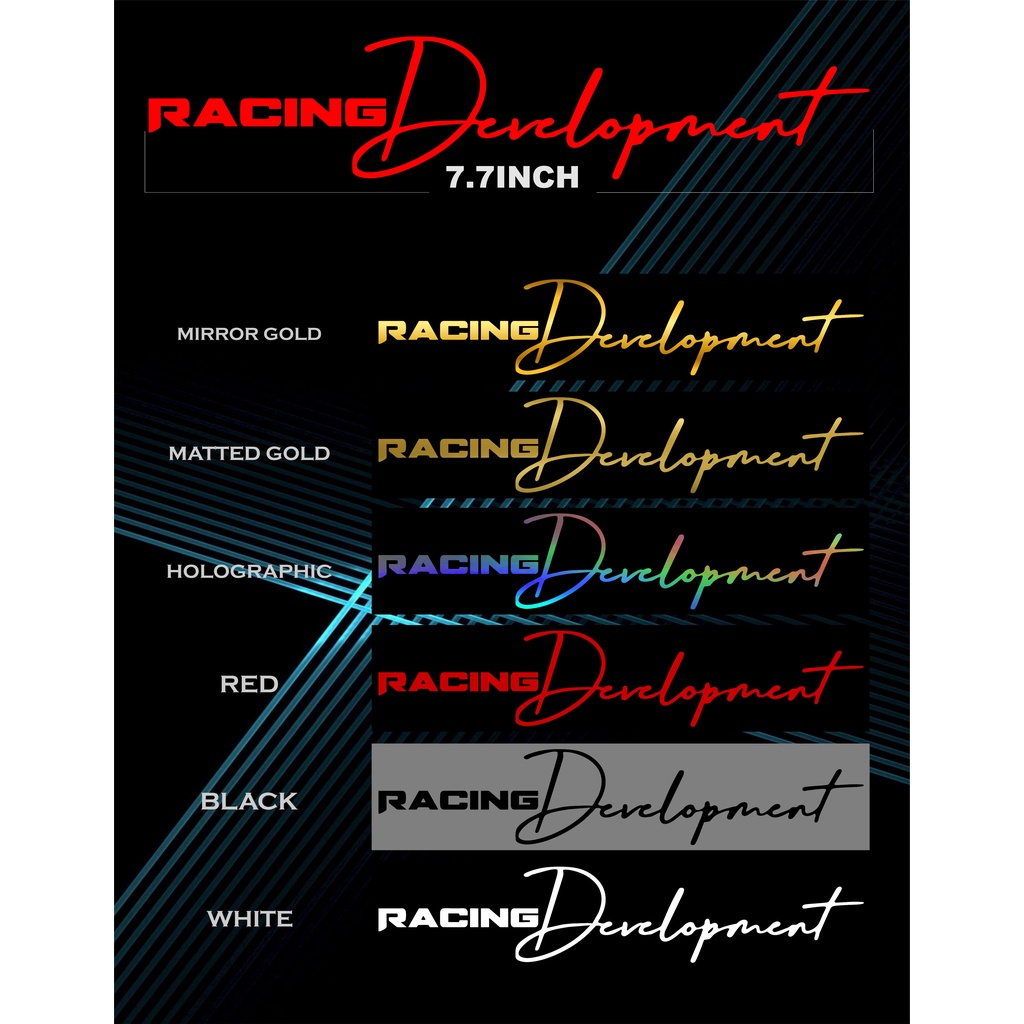 RACING DEVELOPMENT - MOTORCYCLE / CAR DECAL STICKER | Shopee Philippines