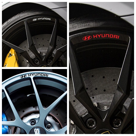 8x HYUNDAI Rims Alloy Wheel Curved Decals Stickers Graphic - i10 i20 ...