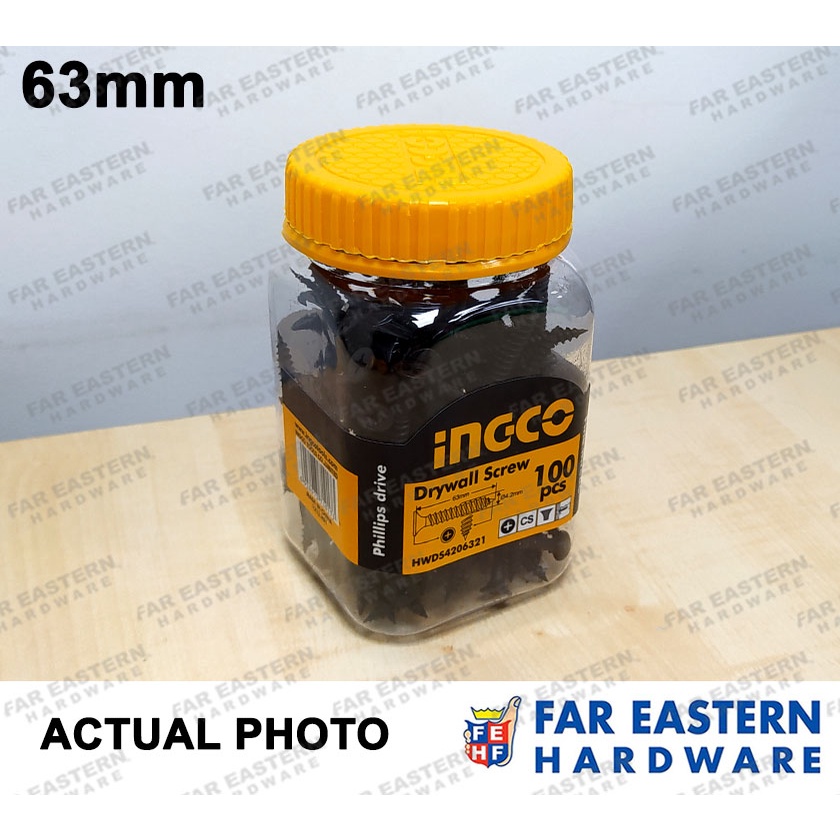 INGCO Gypsum Screw for Wood Drywall Black Phillips Screws INHT | Shopee ...