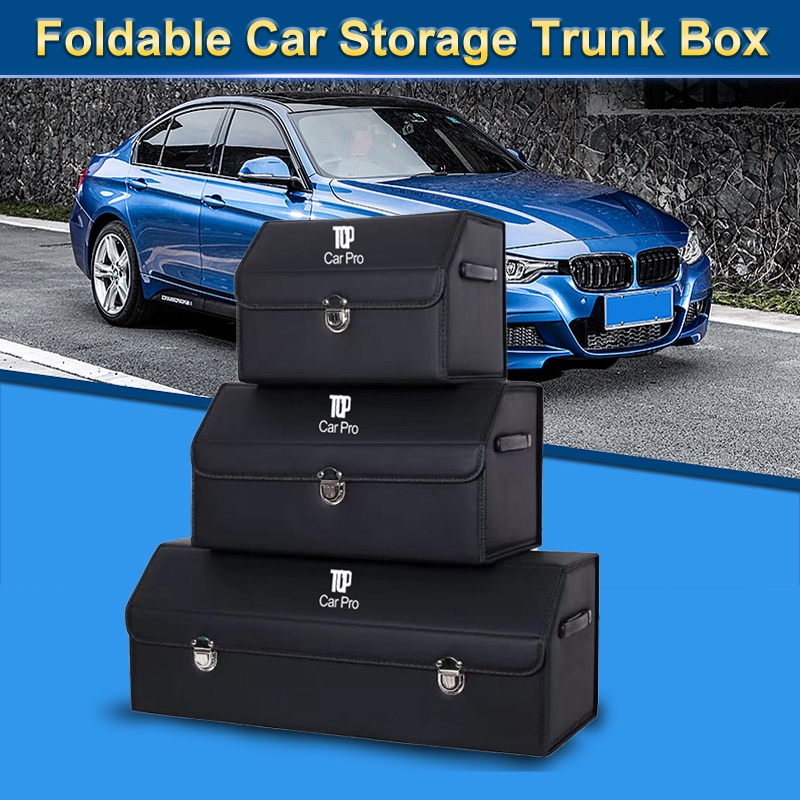 Universal Automobile Trunk Storage Box High-grade Leather Folding Car ...