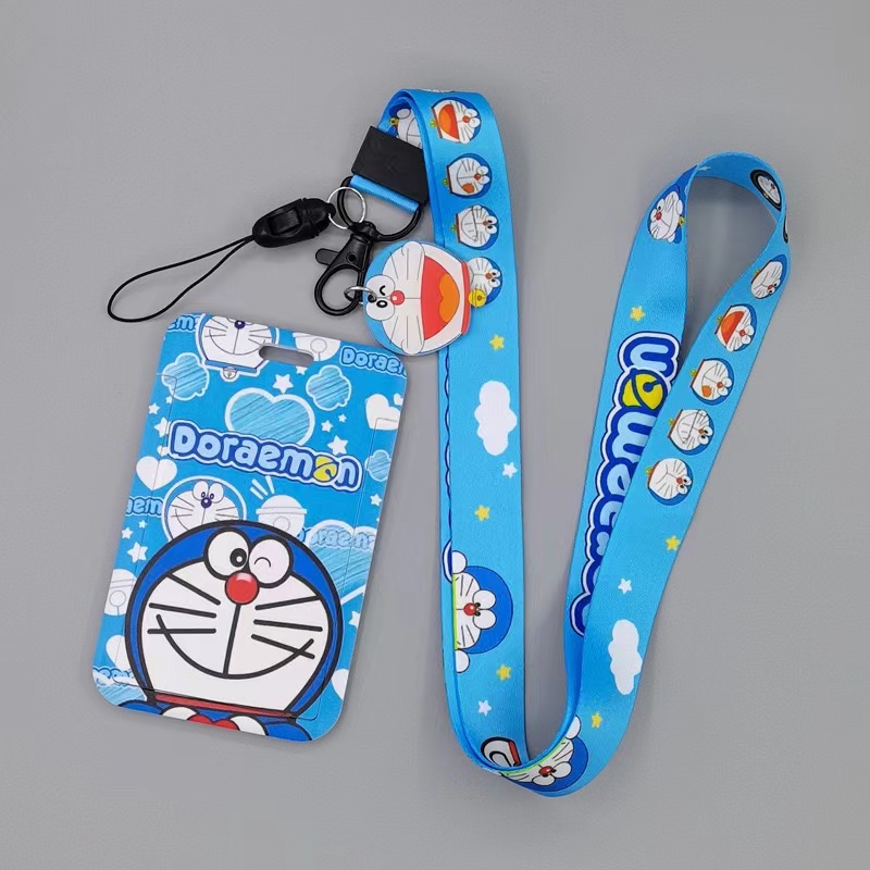 Doraemon Card Holder With Lanyard Neckband Employee Cartoon Id School ...