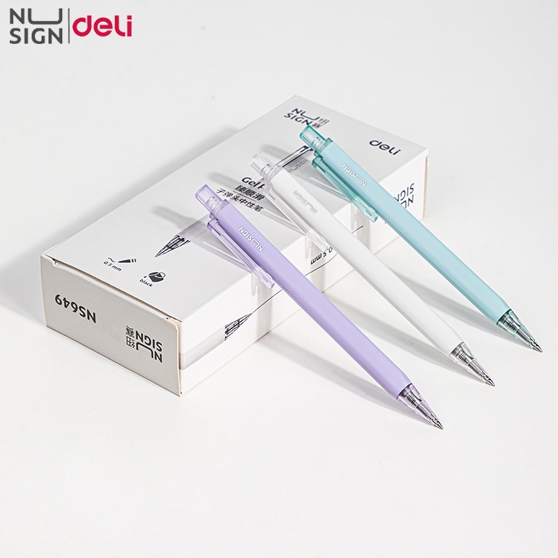 Nusign by Deli Gel Pen Ballpen 0.5mm Smooth Press Black Ink Assorted ... Nusign by Deli Gel Pen Ballpen 0.5mm Smooth Press Black Ink Assorted ...