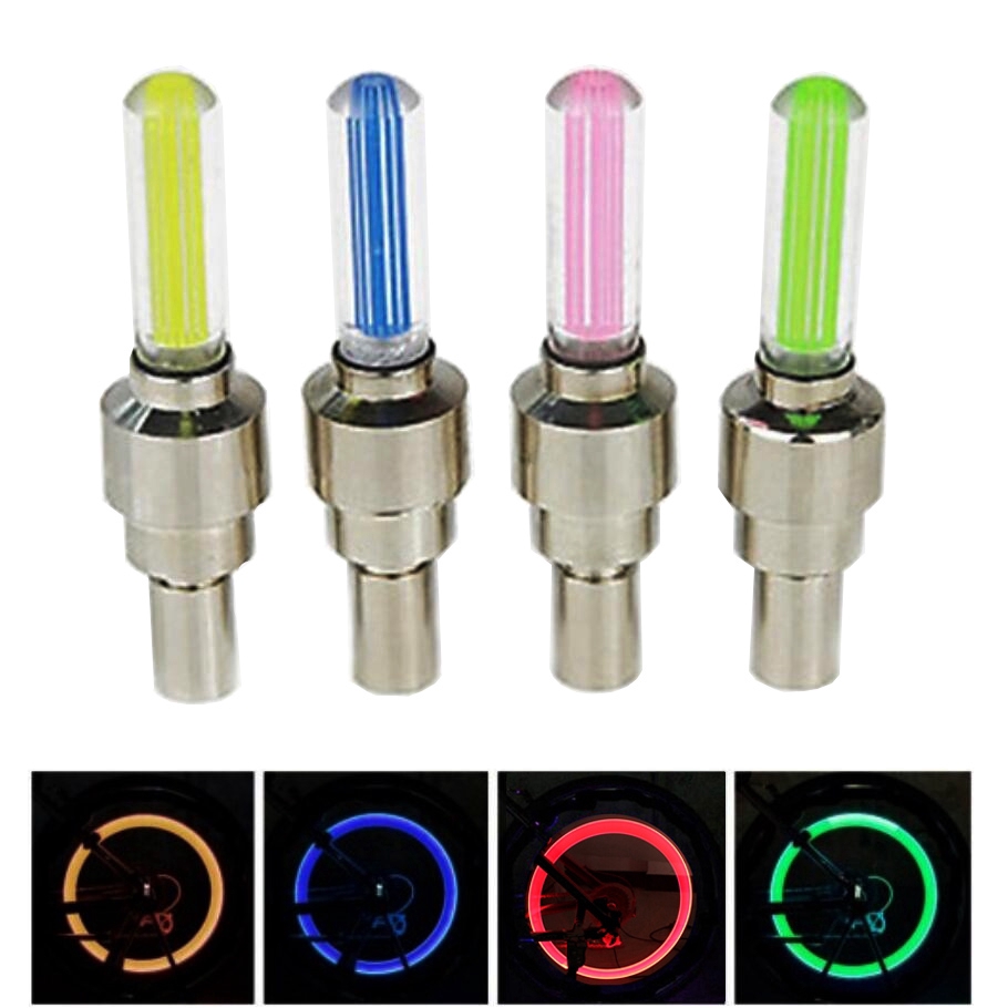 2 Pcs Bicycle LED Light / Bike Tire Valve Lights / Bicycle Flash Light ...