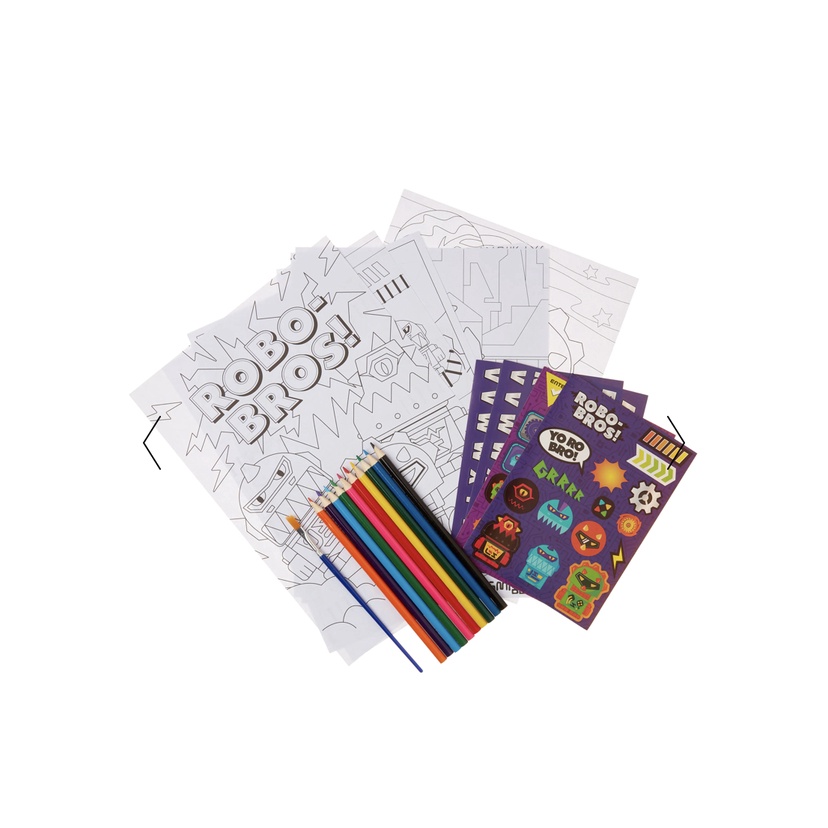 Smiggle Colouring Art Set Coloring Pencils,Coloring Sheets, Paint Brush ...