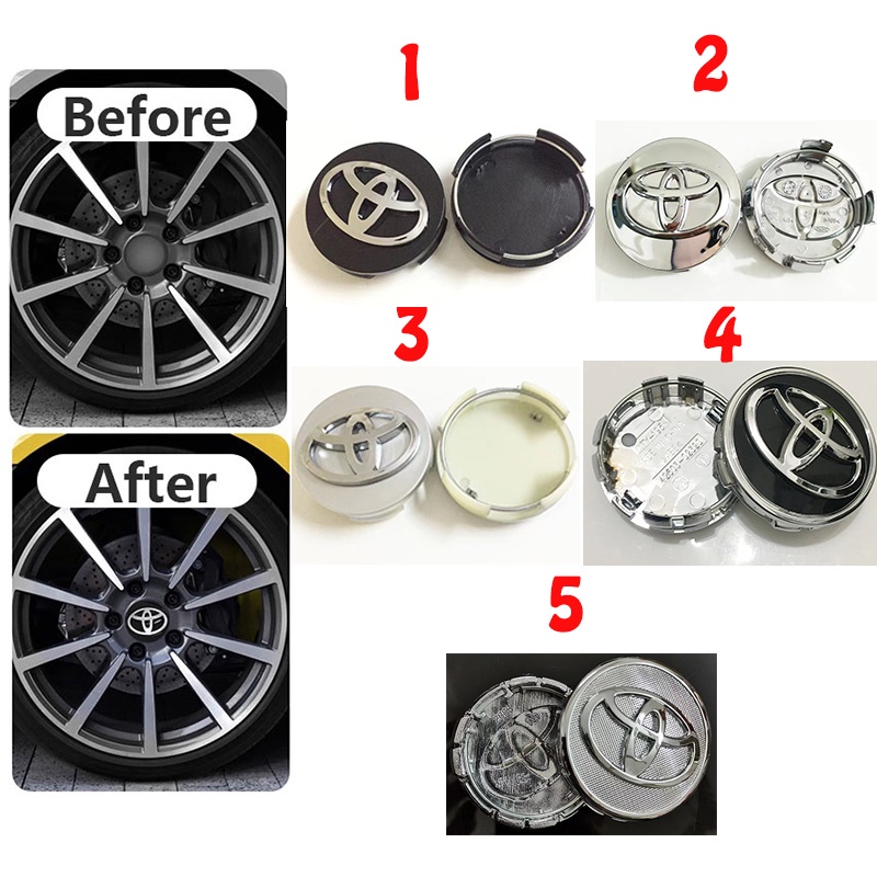 【Ready Stock】4pcs Car Wheel Center Hubcap Hub Cap Emblem for Toyota ...