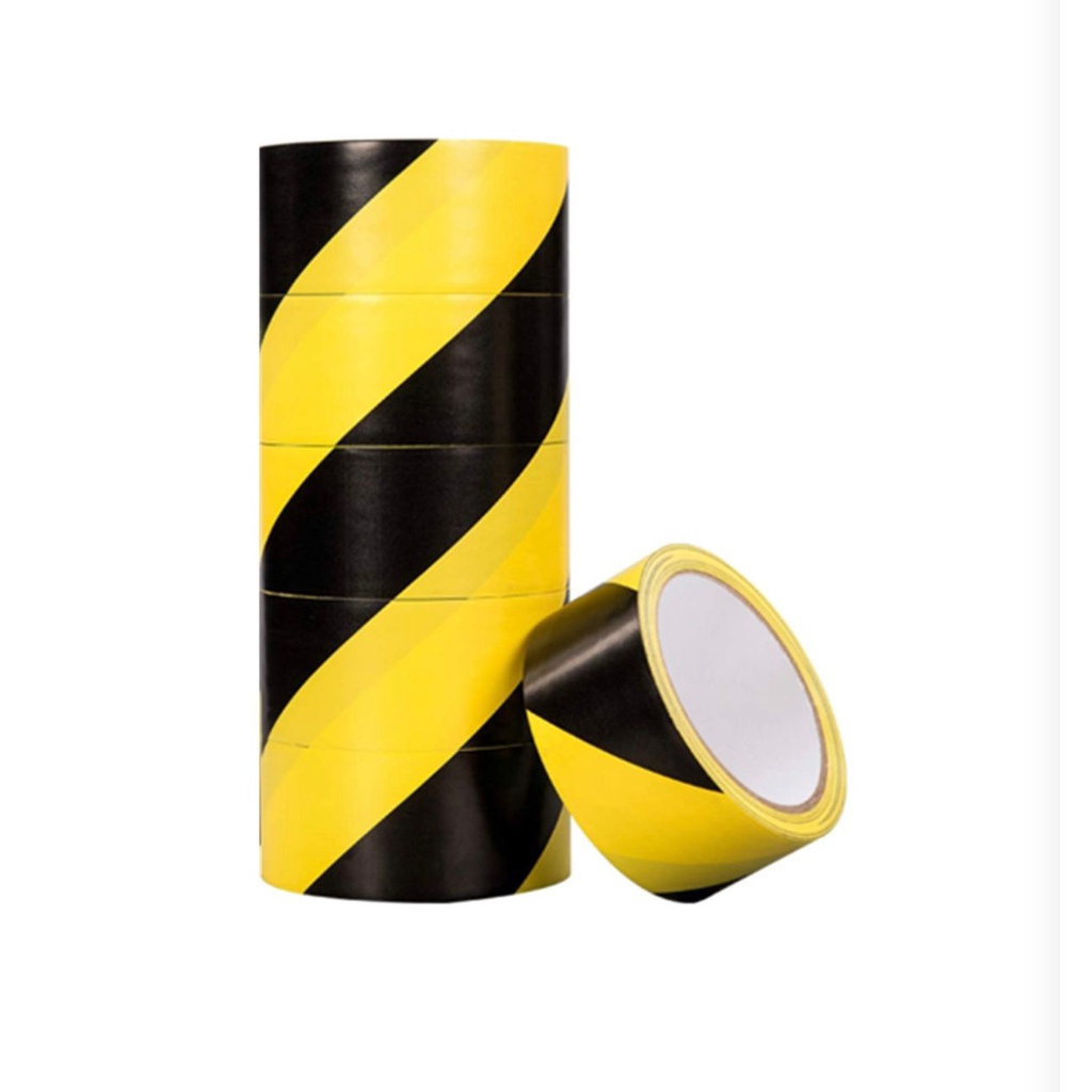 WARNING TAPE FLOOR MARKING 1 ROLL (HITAM KUNING) | Shopee Philippines
