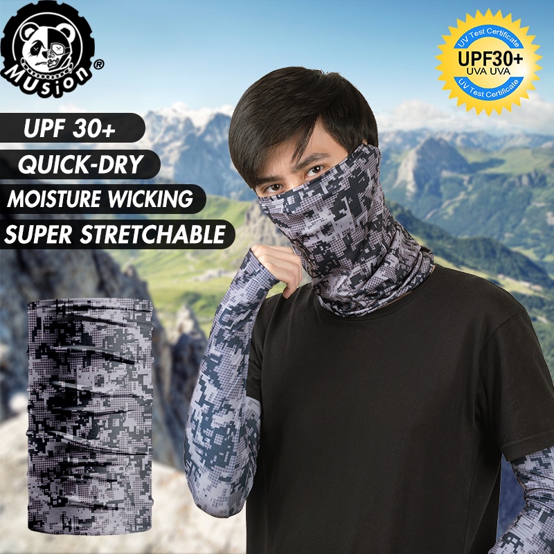 Musion Arm Sleeve Bandana buff Print Anti Dust UV Bicycle Motor Fishing ...