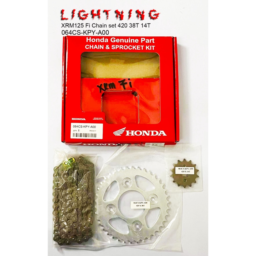 XRM125 Carb type Chain set 420 38T 14T 064CS-KPY-A00 | Shopee Philippines