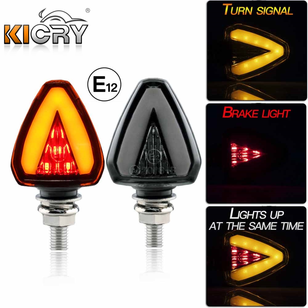 KICRY Motorcycle LED Turn Signal Daytime Running Light Blinker Flasher ...