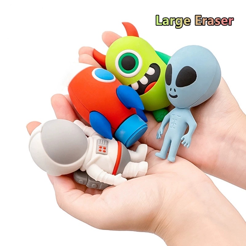 Creative cute eraser student stationery Spliceable Alien Eraser ...