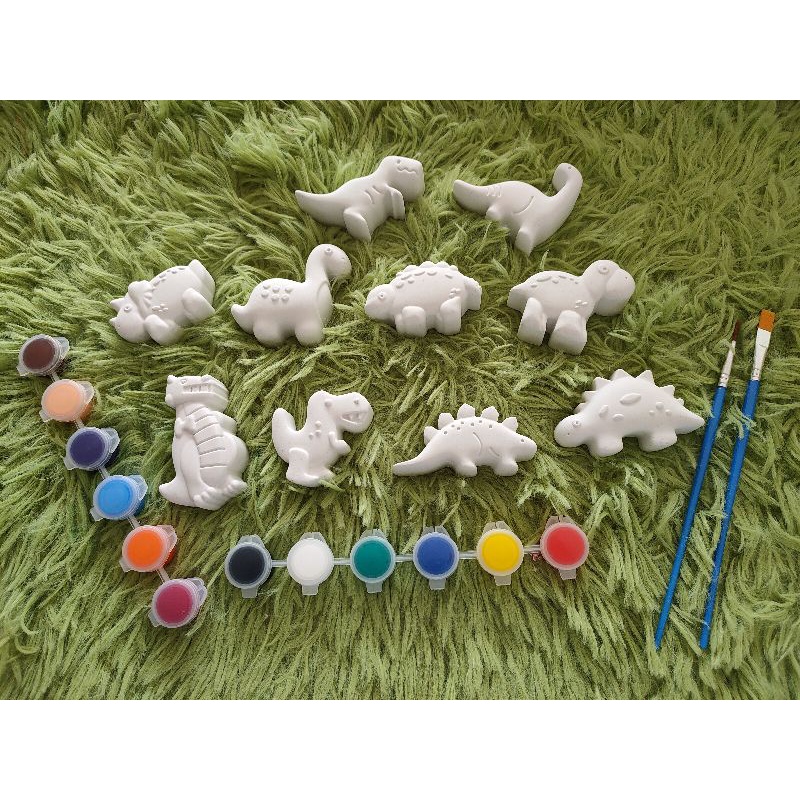 MEDIUM DINOSAURS PLASTER PAINT SET (WITH MAGNETS) IN BOX PACKAGING ...