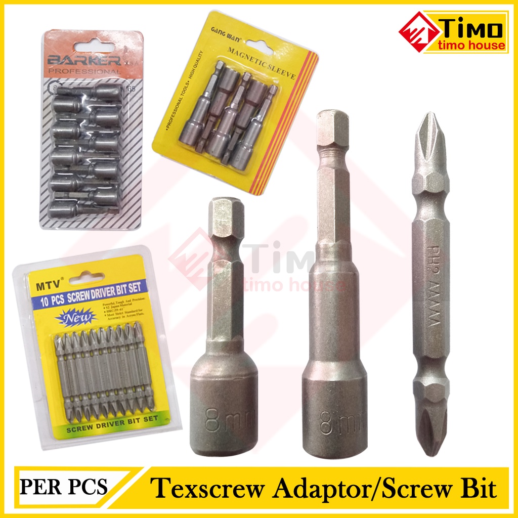 Tex screw adaptor Screw driver bit Texscrew 8mm 48mm&65mm per pcs ...