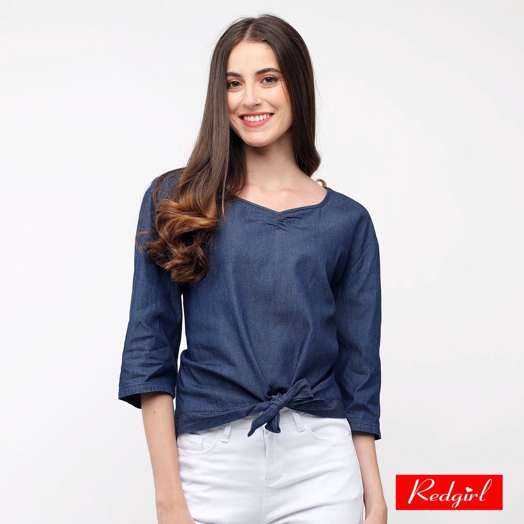 Red Girl Short Sleeves Square Neck Blouse RLT04-4534 | Shopee Philippines