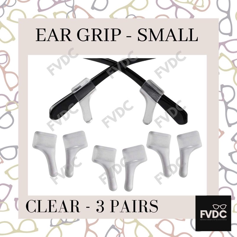 FVDC ANTI-SLIP EAR GRIP, COMFORT Silicone Ear Hook, Eye glass Temple ...