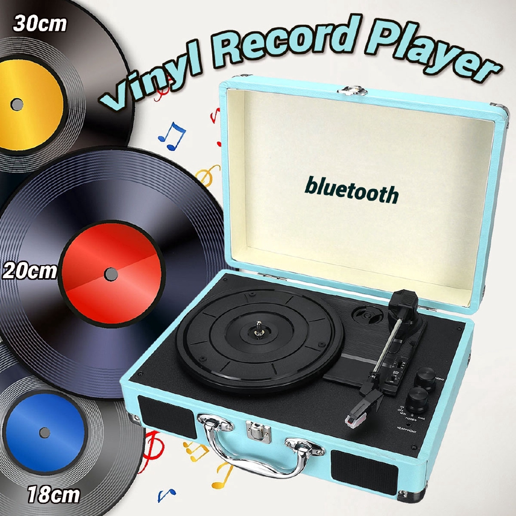 Vintage Vinyl Record Portable Bluetooth Vinyl Record Phono Stereo Sound ...