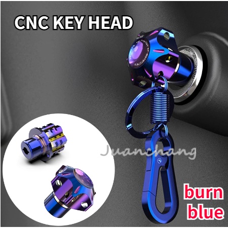Universal Motorcycles Key CNC Bit Keychain Hexagon Burned Titanium Key ...
