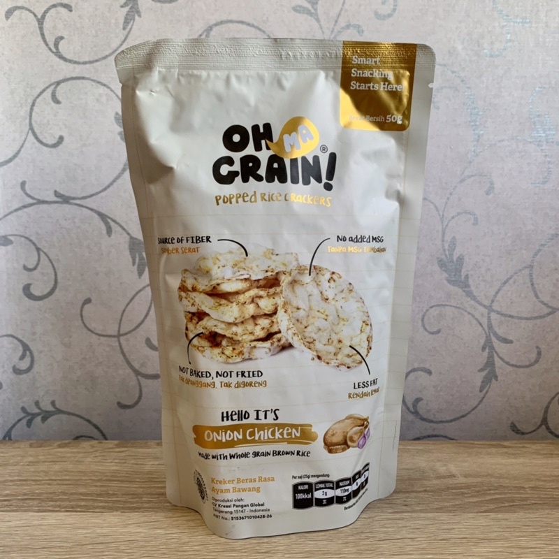 Oh Ma Grain Onion Chicken Popped Rice Crackers 50g (No MSG) | Shopee ...