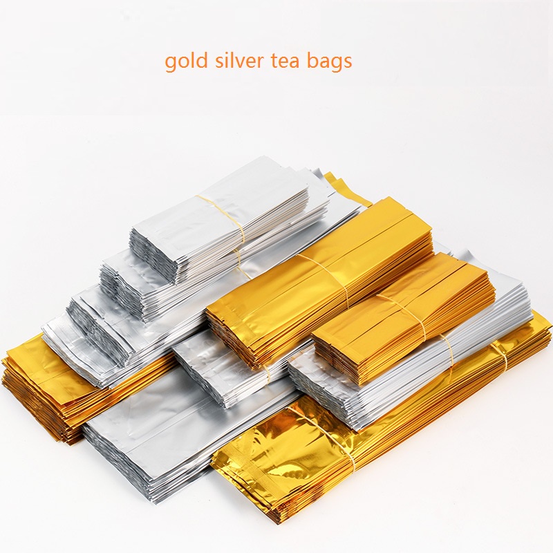 100pcs 3D organ gold silver aluminium foil bag tea bag Heat Seal ...